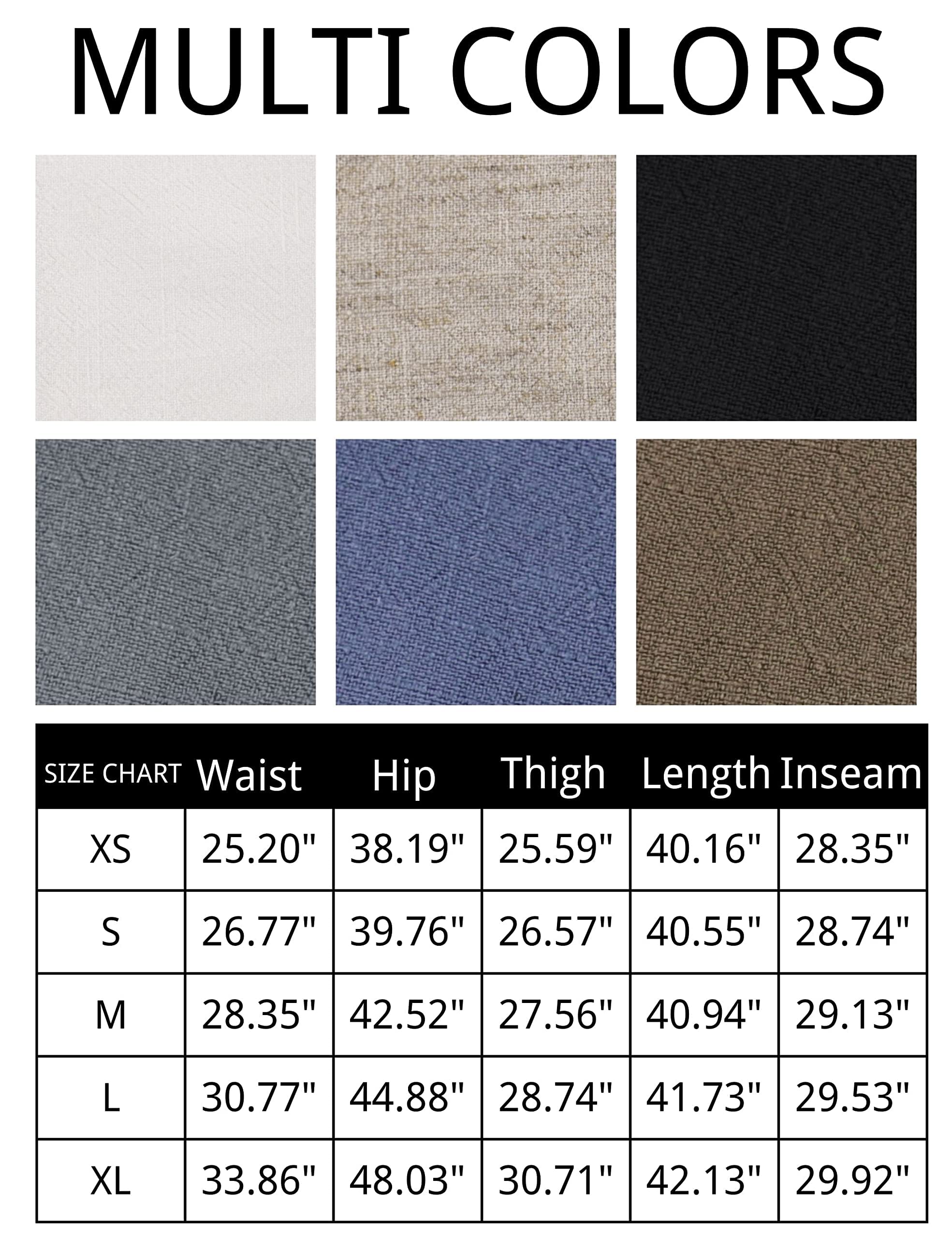 Hooever Womens Cotton Linen Pants Casual Button Up High Waisted Wide Leg Trousers(haki-XS) Khaki