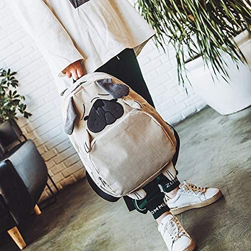 WILDFINDING 3D Dog/Fox Shape Backpack Cute Troubled Face Pug Animal Daypack For Girls (Dog), Medium