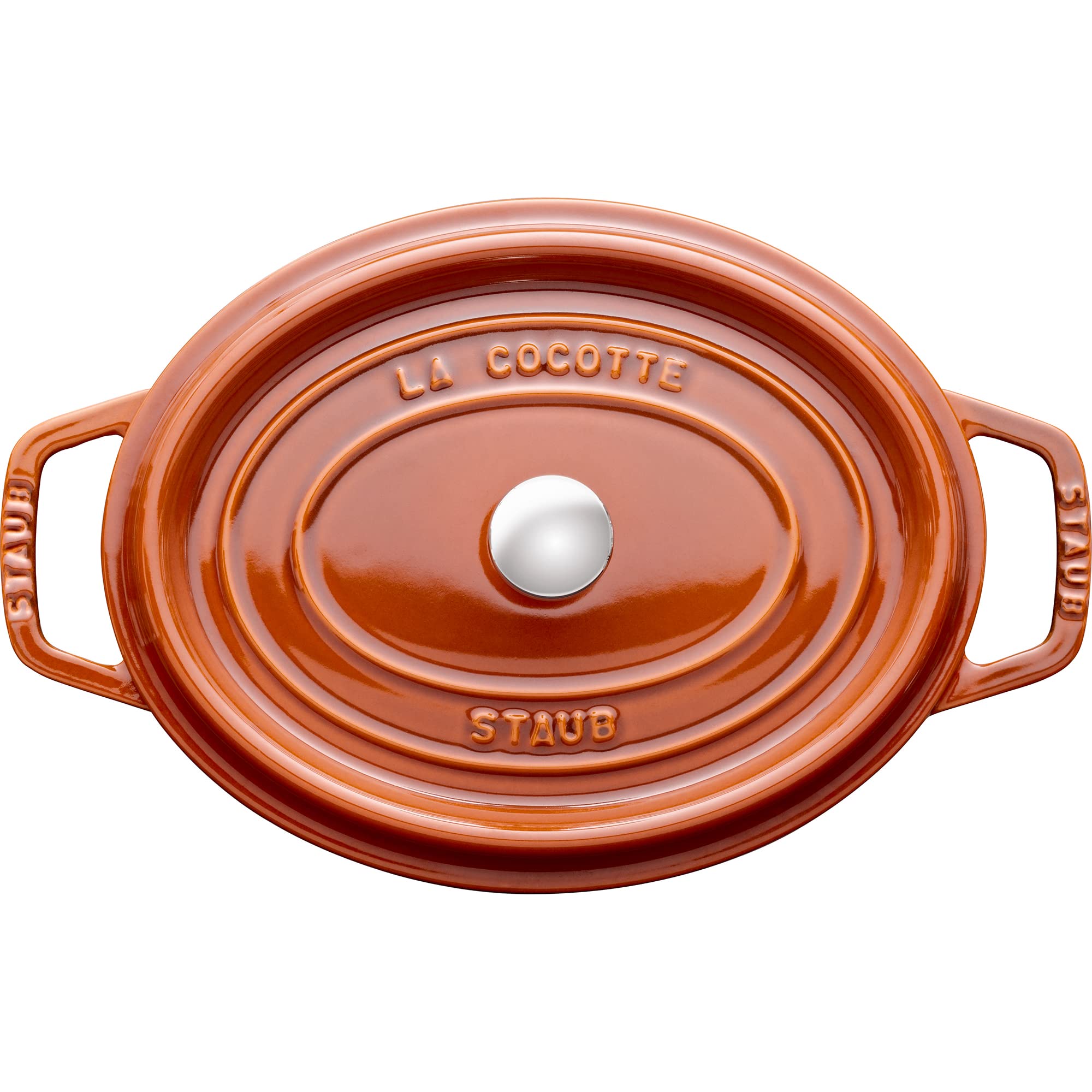 Staub Cast Iron Oval Cocotte, Dutch Oven, 5.75-quart, serves 5-6, Made in France, Burnt Orange