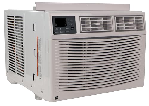RCA 12,000 BTU 115V Window Mounted Air Conditioner & Dehumidifier with Remote Control, Window AC Unit for Apartment, Living Room, & Medium Rooms up to 450 Sq. Ft. in White