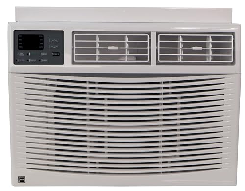 RCA 12,000 BTU 115V Window Mounted Air Conditioner & Dehumidifier with Remote Control, Window AC Unit for Apartment, Living Room, & Medium Rooms up to 450 Sq. Ft. in White