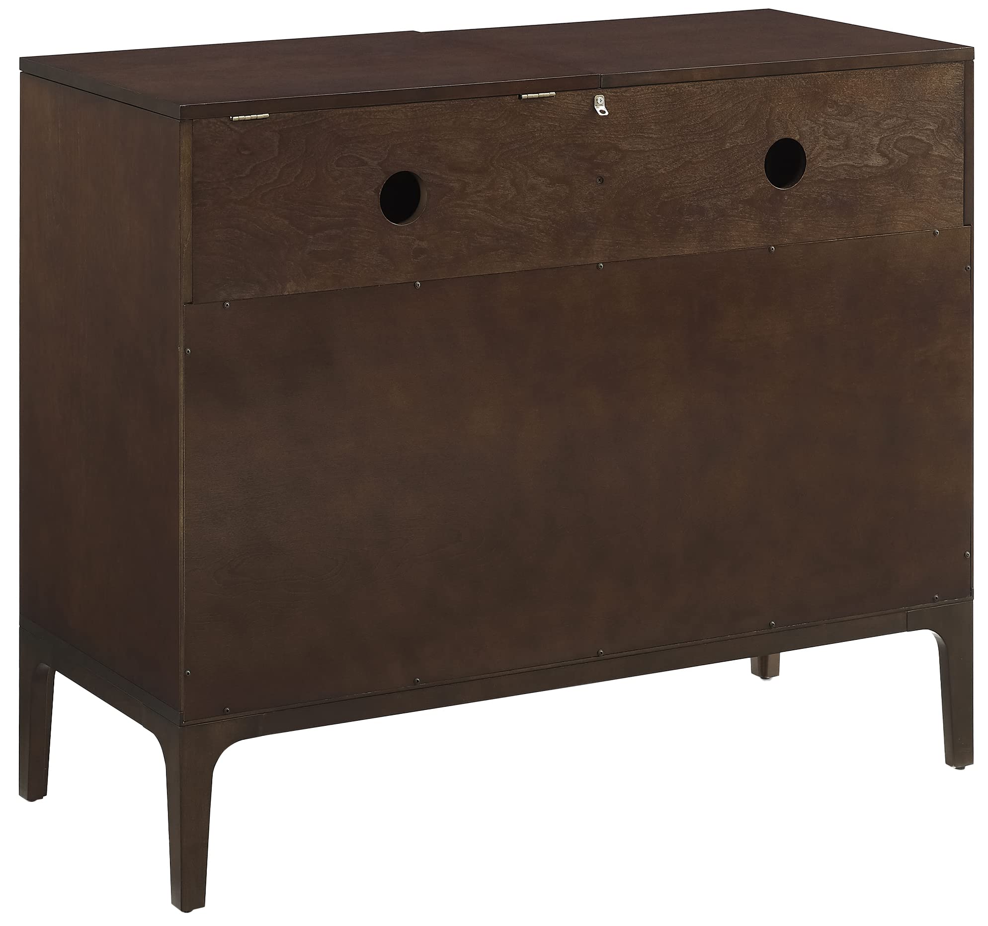 Crosley Furniture Asher Media Console and Record Player Stand with Storage for Vinyl Records, Dark Brown