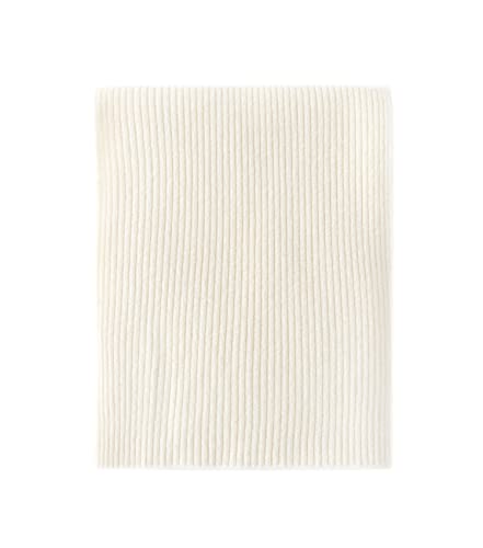 Lallier Cashmere Wool Scarf, Ultra Soft Classic Ribbed Solid Color Winter Scarf for Men and Women with Gift Box, Cream White