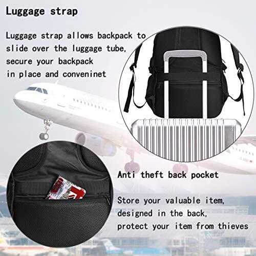 herbeier Stylish Rodeo Bull Rider American Flag Travel Backpack with USB Charging Port for Travel Business School Gifts, One Size