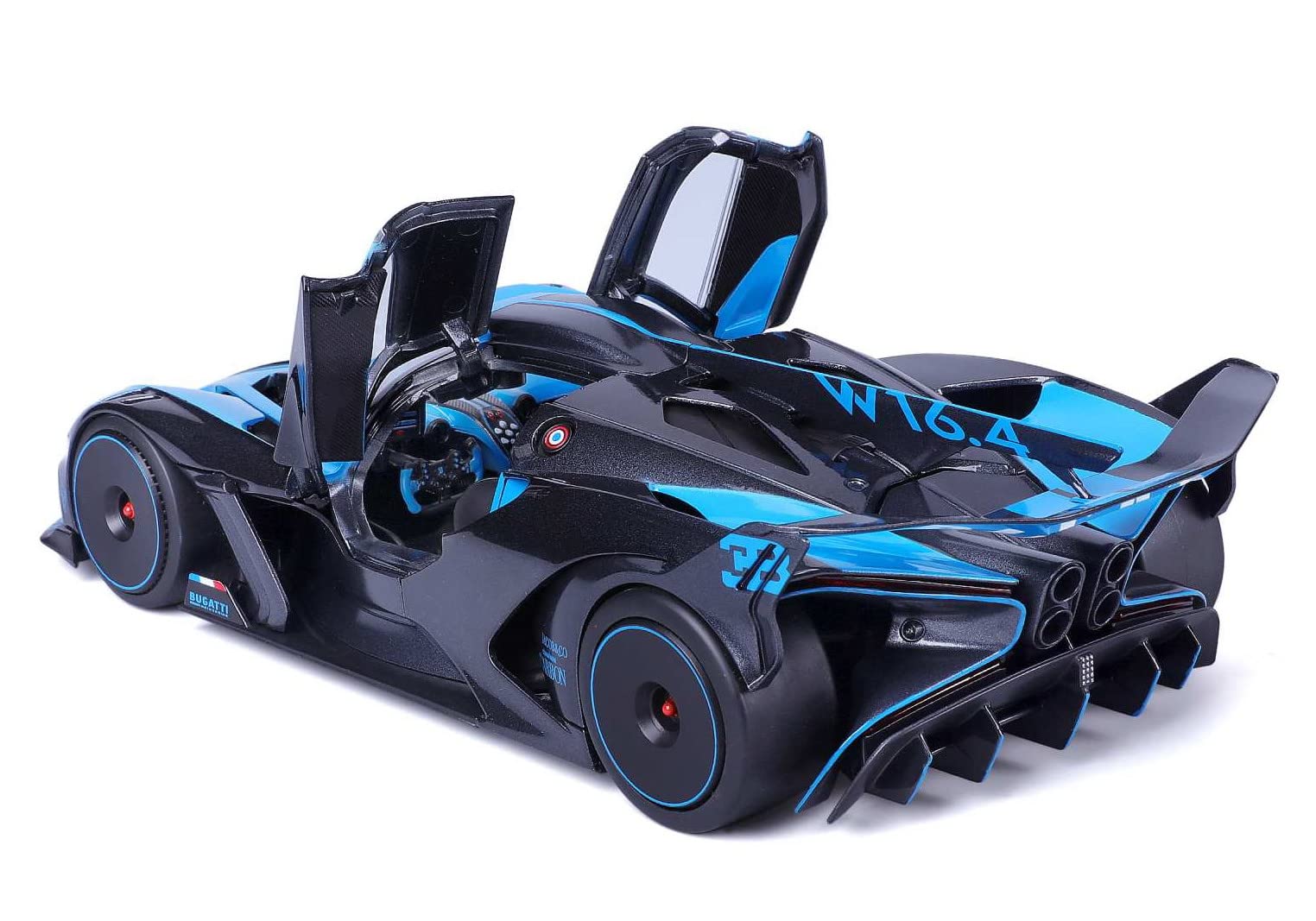 Bburago - 1/18 Scale Model Compatible with Bugatti Bolide W16 8.0 2020 Sports Car Die-Cast Scale Model Replica Miniature (Blue), Kids