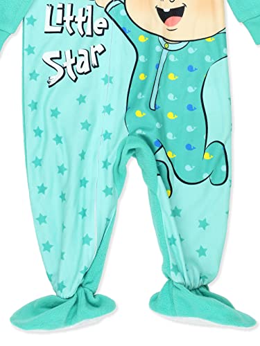 CoComelon JJ Little Star Toddler Infant Footed Blanket Sleeper Pajamas (18M, Teal)