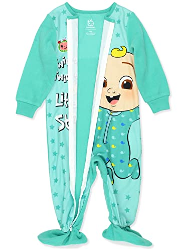 CoComelon JJ Little Star Toddler Infant Footed Blanket Sleeper Pajamas (18M, Teal)
