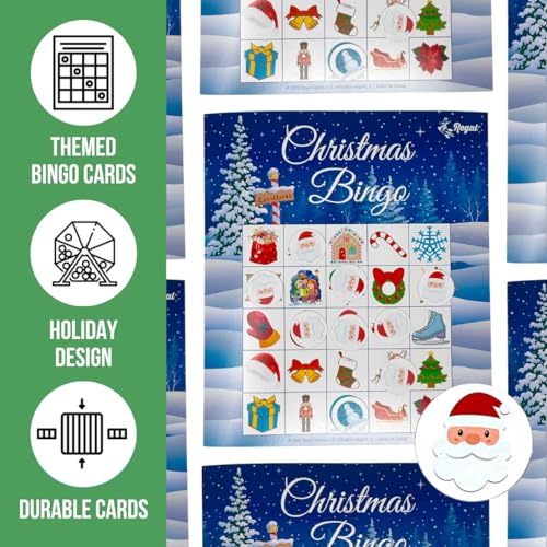 Regal Games - Holiday Bingo Set - Classroom Size Game Kit - Includes 30 Bingo Cards, 280 Bingo Marking Chips, 24 Calling Chips - 8β x 7β Cardstock