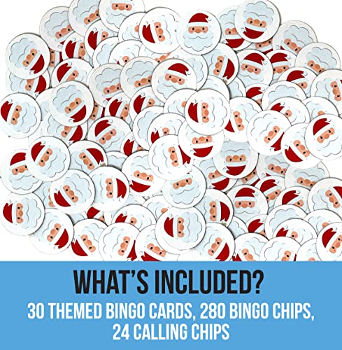 Regal Games - Holiday Bingo Set - Classroom Size Game Kit - Includes 30 Bingo Cards, 280 Bingo Marking Chips, 24 Calling Chips - 8β x 7β Cardstock