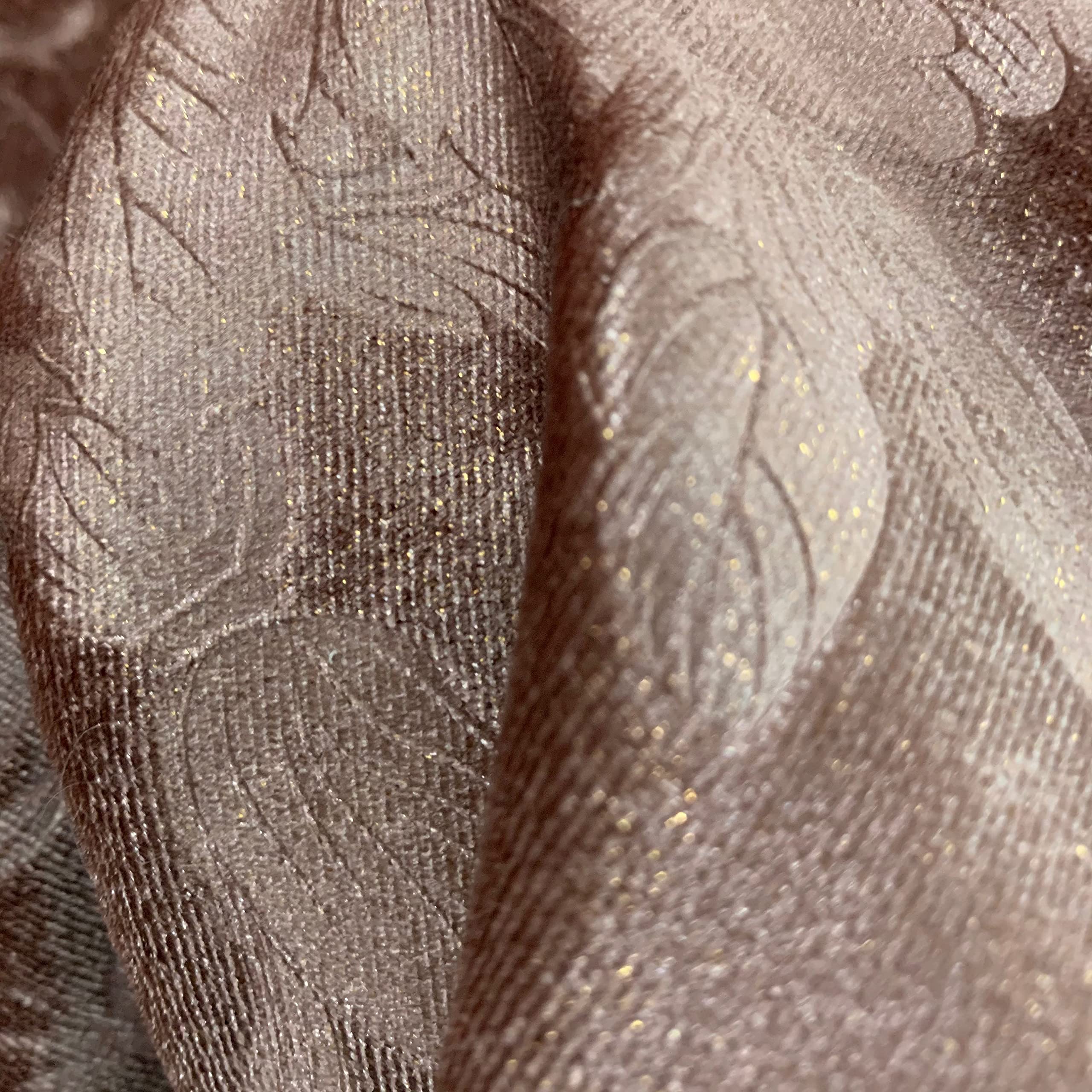 Anne Desert Taupe Embossed Floral Polyester Stretch Velvet Fabric for Bows, Headwraps, Top Knot, Scrunchies, Clothes, Costumes, Crafts