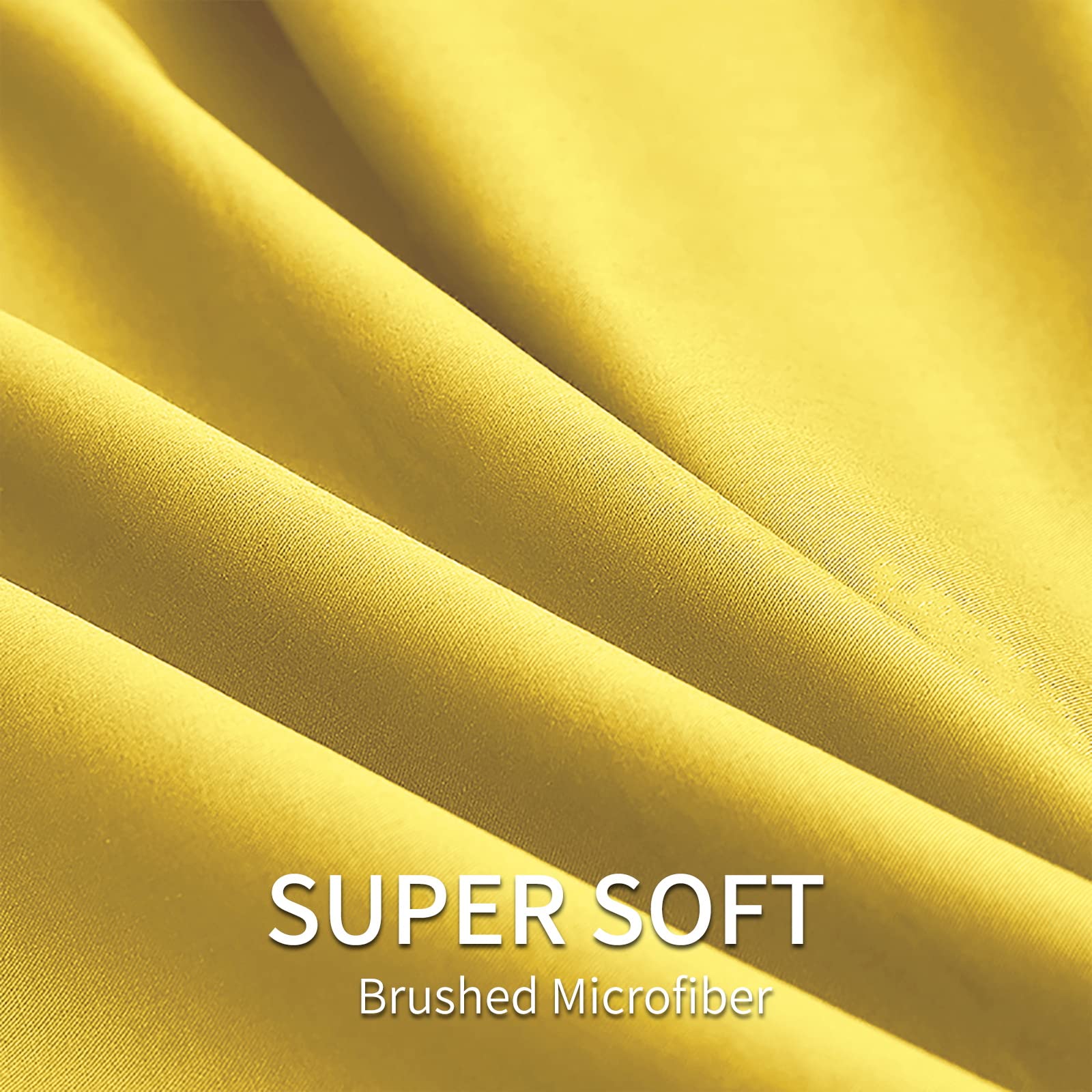 EaseHome Yellow Full Size Bed Sheet Set -Deep Pocket to 18 inches Mattress 4 Piece - Premium Bedding Sheets & Pillowcases Collection - Extra Soft