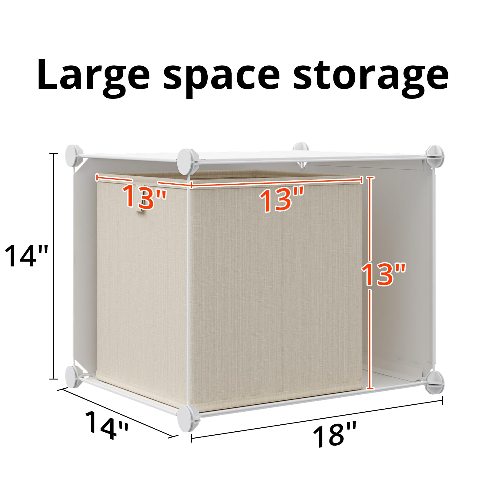 MAGINELS Large Cube Storage Organizer with Doors -14"x18" Depth 16 Cube Organizer Shelves Clothes Dresser Closet Organizer Storage Cabinet Shelving Bookshelf, White…