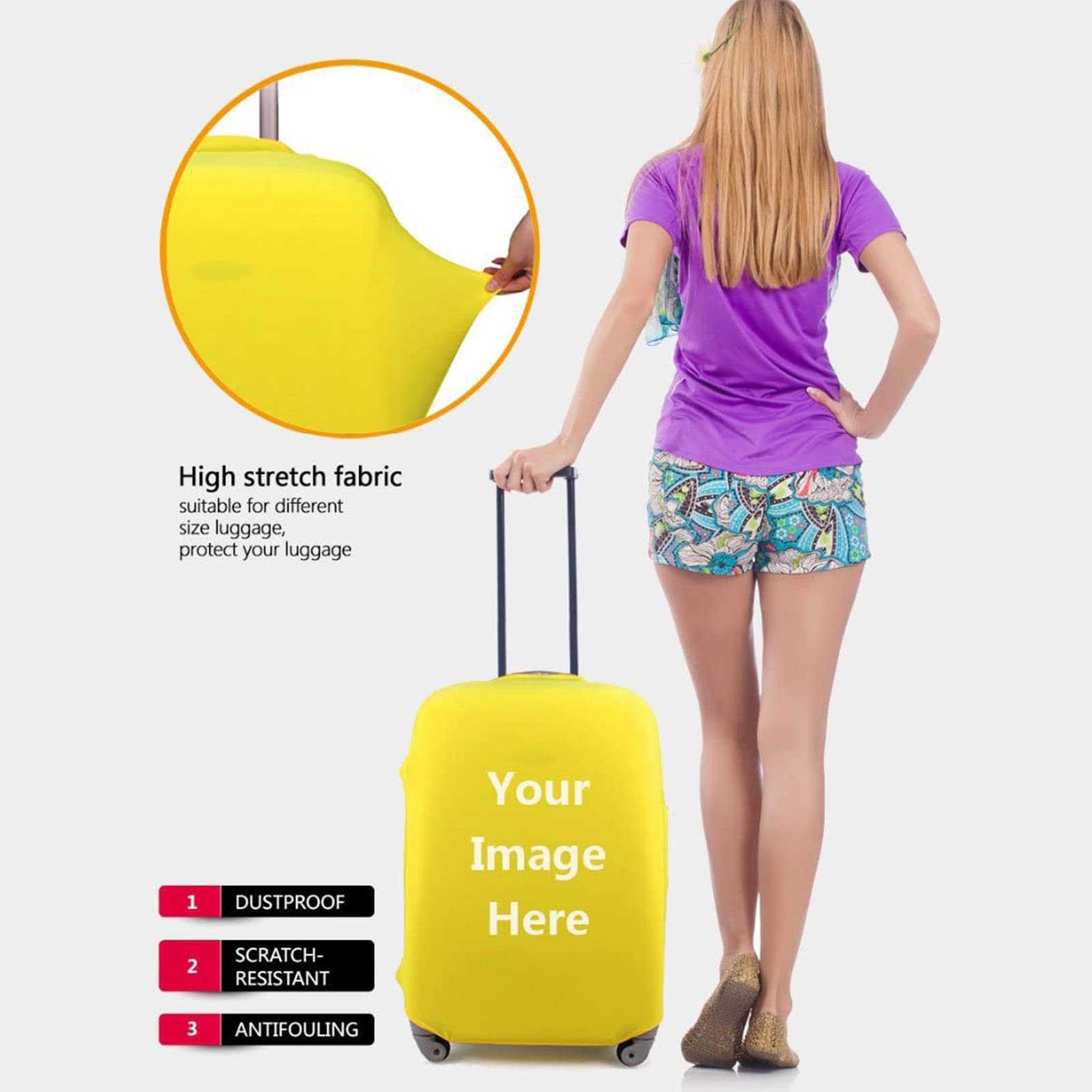 Forchrinse 3D Tiger Print Travel Luggage Cover Cool Animal Design Suitcase Cover Baggage Protector for Luggage,L