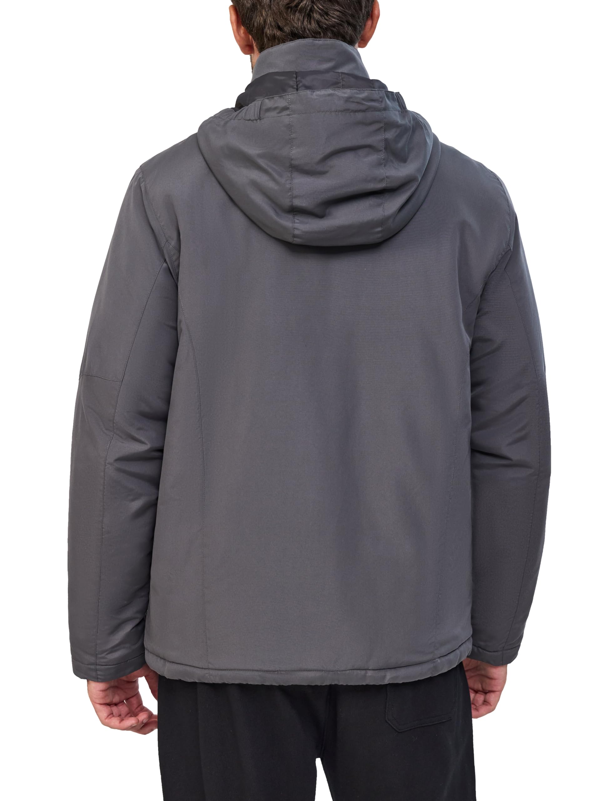Little Donkey Andy Men's Lightweight Winter Jacket Hooded Windproof Warm Insulated Jacket for Ski Hiking (Grey XL)