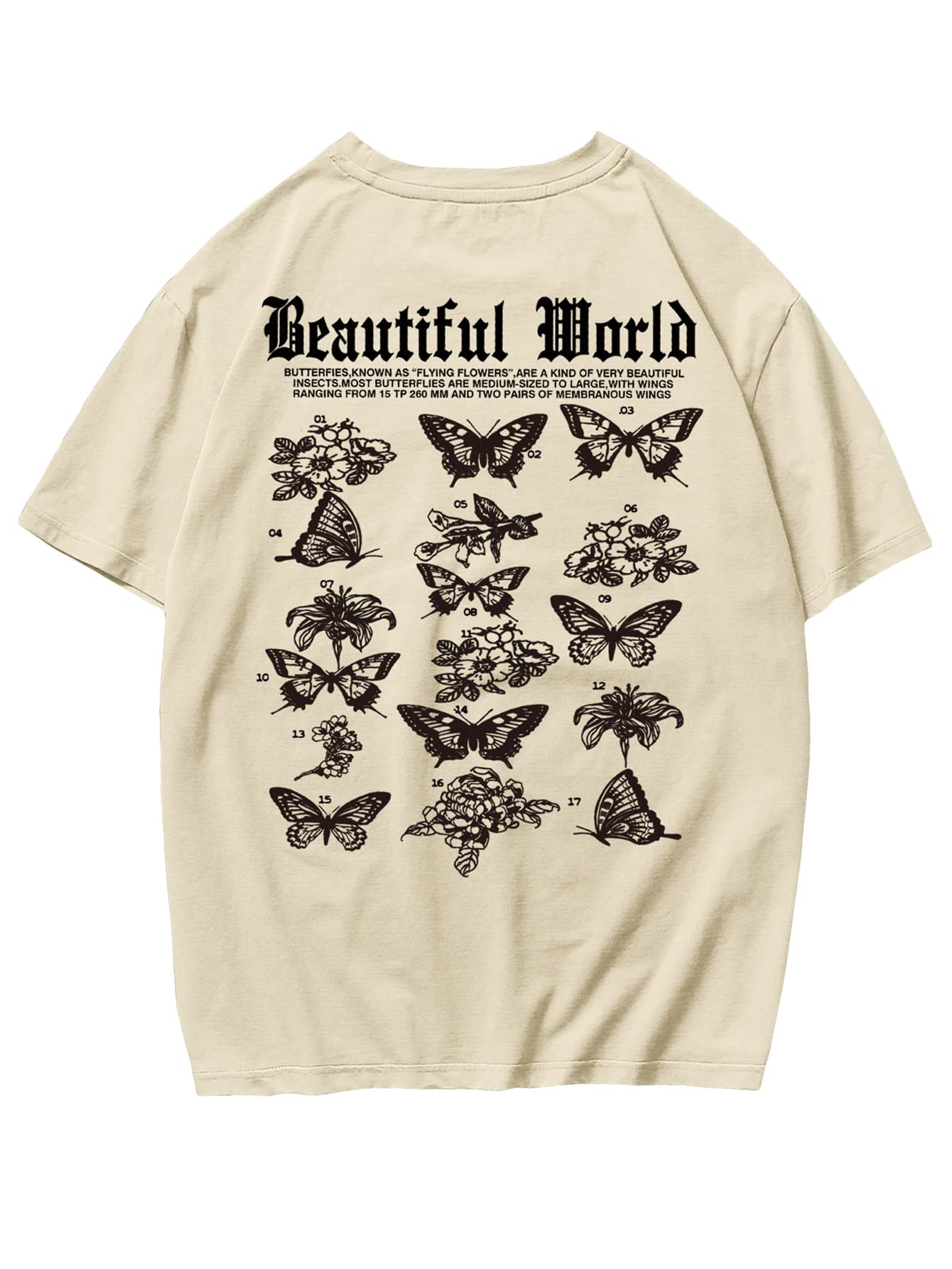 GORGLITTER Men's Graphic Print Short Sleeve T Shirt Round Neck Casual Tee Top Khaki Large