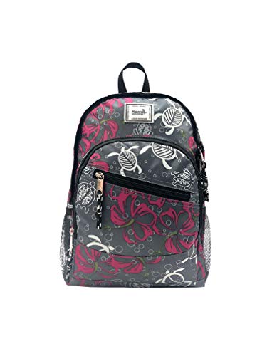 Hawaii Print 01 Small Backpack (Honu Family - Grey)