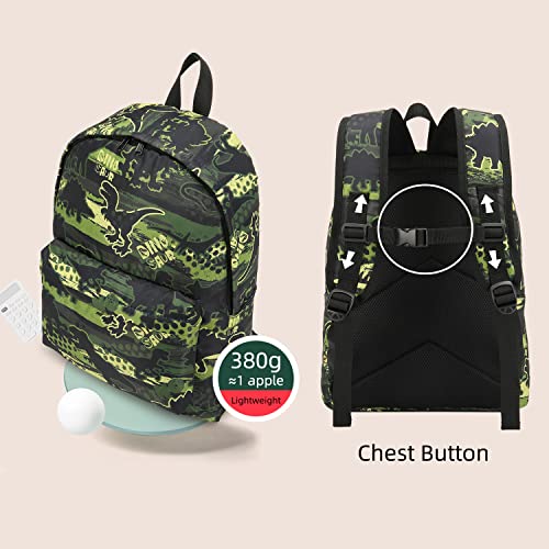 willikiva Cute Dinosaur Kids School Backpack for Girls Boys Waterproof Kindergarten Preschool Bookbags(Camo Dinosaur)