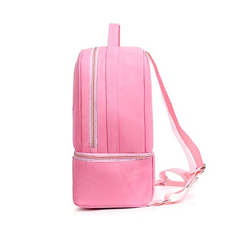 Ballet dance backpack for little girls ballerina tutu pink bag with free hair net for dance Toddler dance bag gymnastics Latin dance yoga tap dance jazz separate compartment for shoes