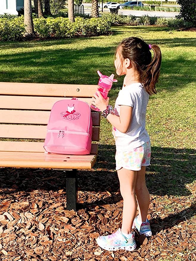 Ballet dance backpack for little girls ballerina tutu pink bag with free hair net for dance Toddler dance bag gymnastics Latin dance yoga tap dance jazz separate compartment for shoes