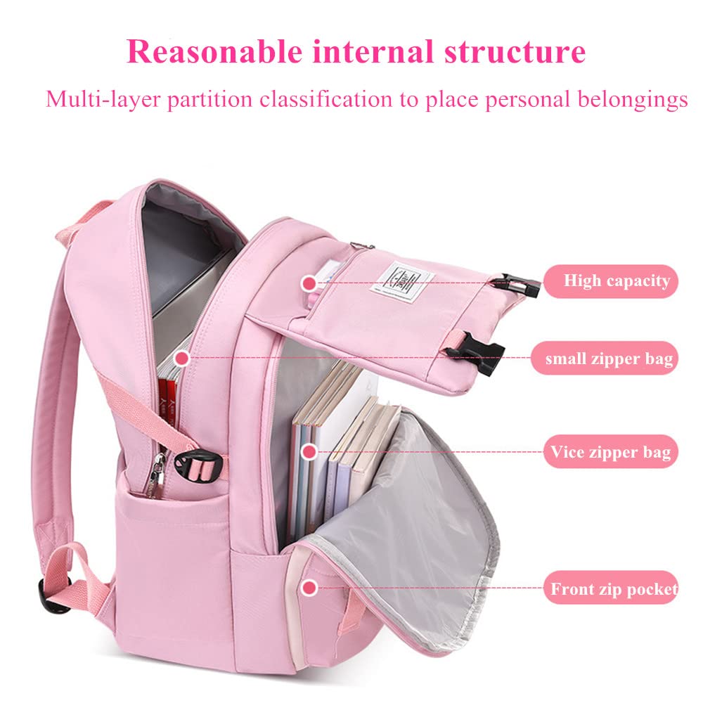 LANSHIYA Kids Backpack Solid Color Girls Elementary Middle School Casual Daypack Lightweight Bookbag for Teens Travel Bag