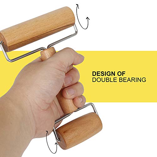 LEOBRO 5D Diamond Painting Tools Wooden Roller, 2 in 1 Design Wooden Roller for Diamond Painting Rhinestone Embroidery, Craft Clay, Ceramic & Pottery Clay