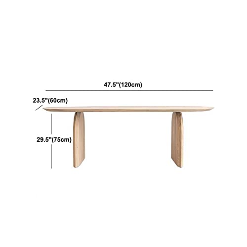 BAYCHEER Vintage Solid Wood Top Oval Dinette Table Wood Base Dining Table for Living Room - Natural Wood 47.2" L x 23.6" W x 29.5" H (Table Only)