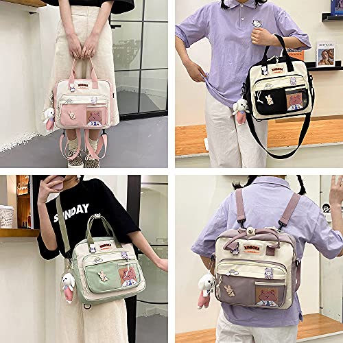 Cute School Backpack with Plush Pendant Girls Pink Japanese Schoolbag Cute Backpack for School JK Uniform Handbags