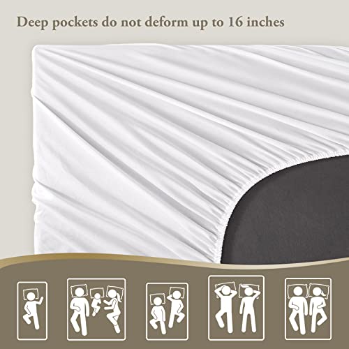 Yarnsoft Full Size for Back Pain, Cooling and Breathable Mattress Pad Covers, Extra Thick Mattress Topper 16-21" Elastic Deep Pockets ,All Season Bedding, (54 "x75) White