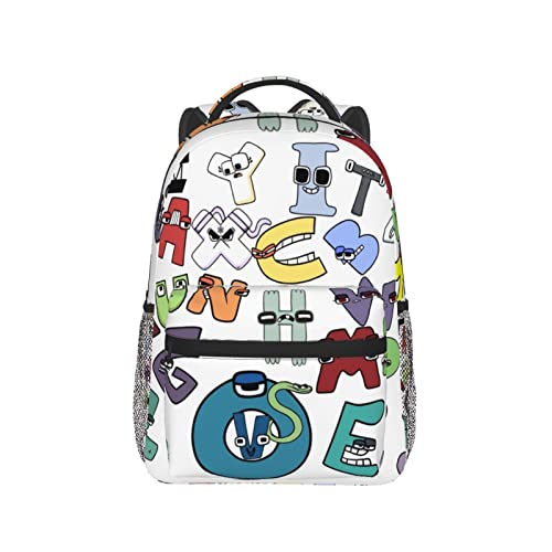 Alphabet Lore Backpacks for Boys Girls Teens Book Bag Travel Hiking Camping Work Bags