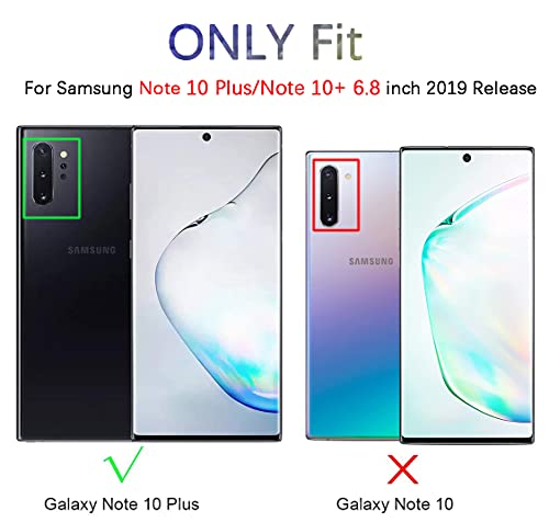 Galaxy Note 10 Plus Wallet Case Card Holder ID Slot Scratch Resistant Dual Layer Protective Bumper Rugged TPU Rubber Armor Hard Shell Cover Phone Cases for Samsung Galaxy Note 10 Plus,Yellow