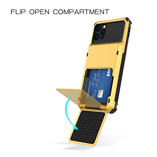 Galaxy Note 10 Plus Wallet Case Card Holder ID Slot Scratch Resistant Dual Layer Protective Bumper Rugged TPU Rubber Armor Hard Shell Cover Phone Cases for Samsung Galaxy Note 10 Plus,Yellow