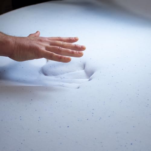 Lounj 2 Inch RV Gel Memory Foam Mattress Topper, King Short (72x75), Blue