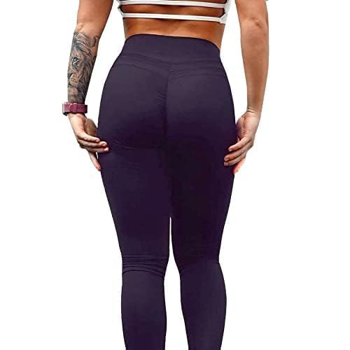 Aoxjox High Waisted Workout Leggings for Women Scrunch Tummy Control Luna Buttery Soft Yoga Pants 26" (Black, Medium)