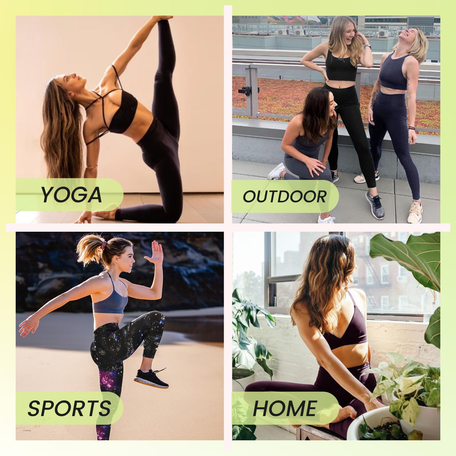 Syrinx 7 Pack Leggings for Women - High Waisted Tummy Control Soft Yoga Pants for Workout Running