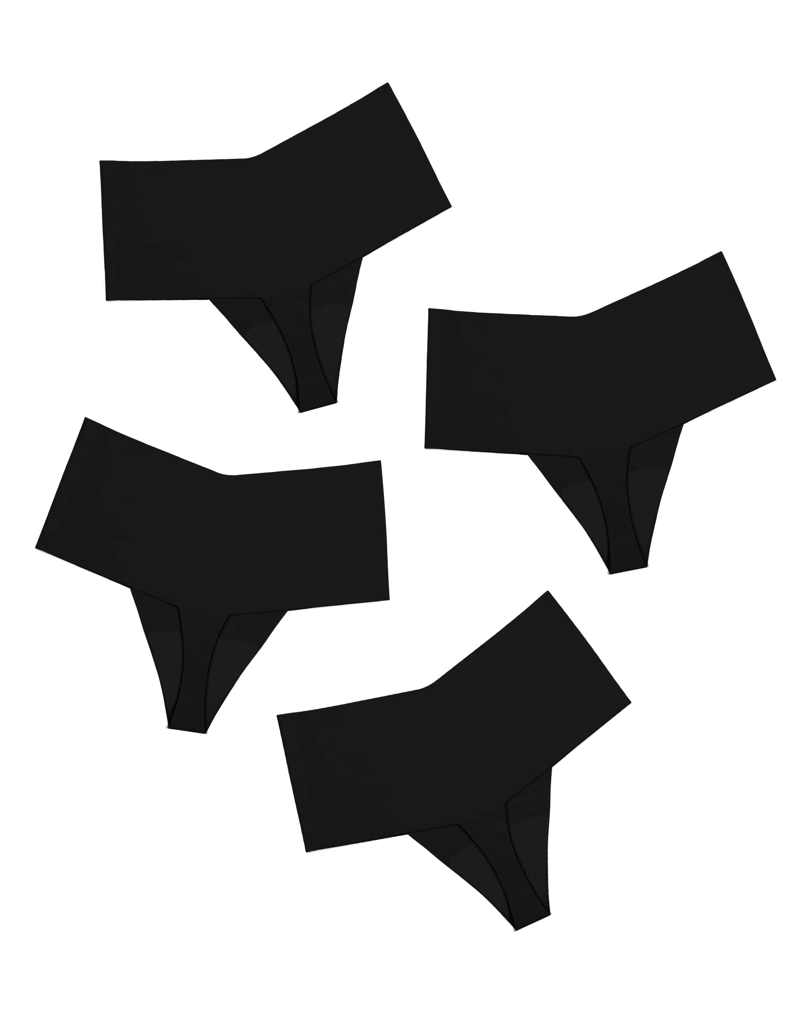 DEANGELMON Womens Thongs High Waisted Seamless Underwear for Women Breathable No Show Panties 4 Pack X-Large(4P4)