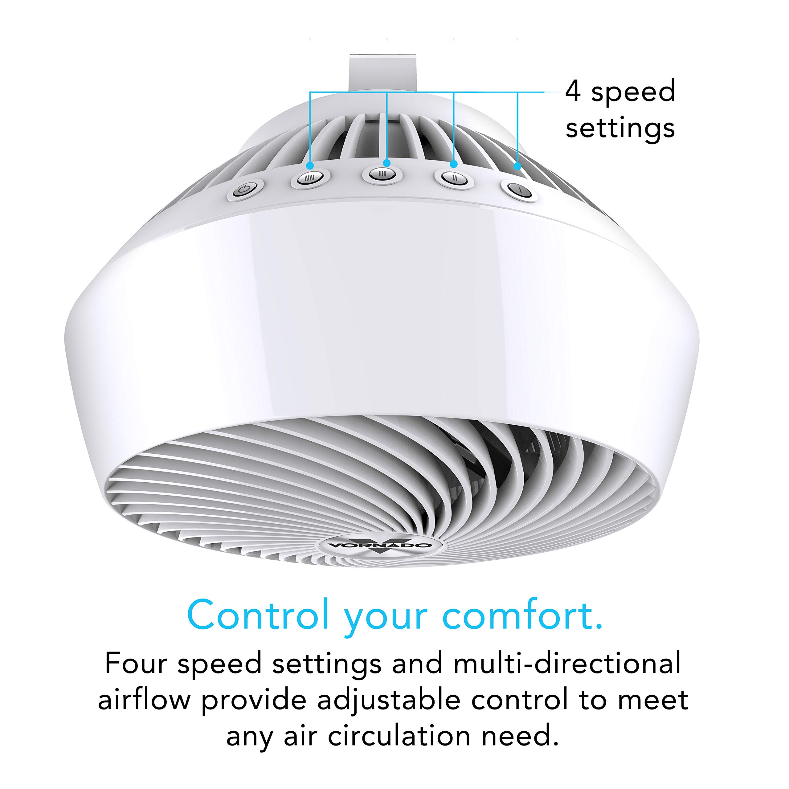 Vornado 660 Large Whole Room Air Circulator Fan with 4 Speeds and 90-Degree Tilt, 660-Large, White & 184 Whole Room Air Circulator Tower Fan, 41", 184-41", Black