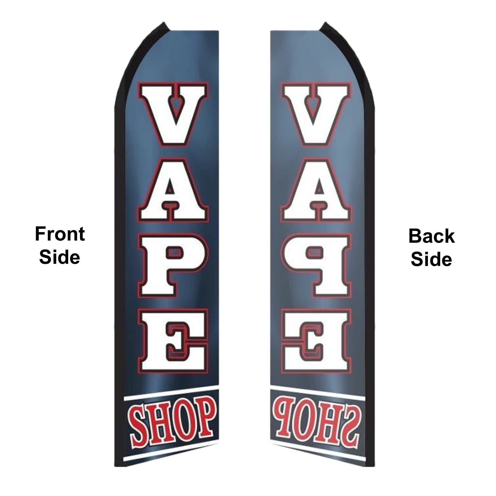 Smoke Shop/Vape Shop - 2 Pack of Swooper Feather Flag Sets - Includes 2 Swooper Feather Flags (Pictured), 2 Flagpoles, and 2 Ground Spikes