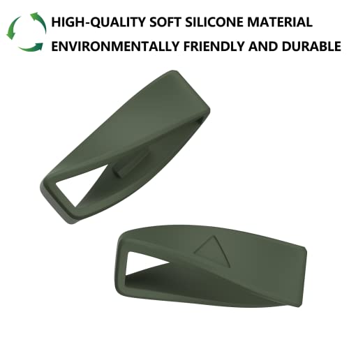 ISABAKE Replacement Fastener Rings Compatible with Forerunner 735XT/Forerunner 235/230/620/630 Band (Pack of 10) Silicone Connector Security Loop for Approach S20 S5 S6 Wristband,Black (Army Green)