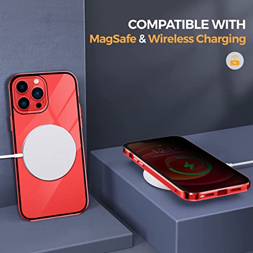 [2023 New Safety Lock+Camera Protector] Magnetic Case for iPhone 12 Pro Max,[100% Screen Sensitivity ][Anti-Peeping Screen Protector] Double Sided 9H Glass Privacy Case for iPhone 12 Pro Max