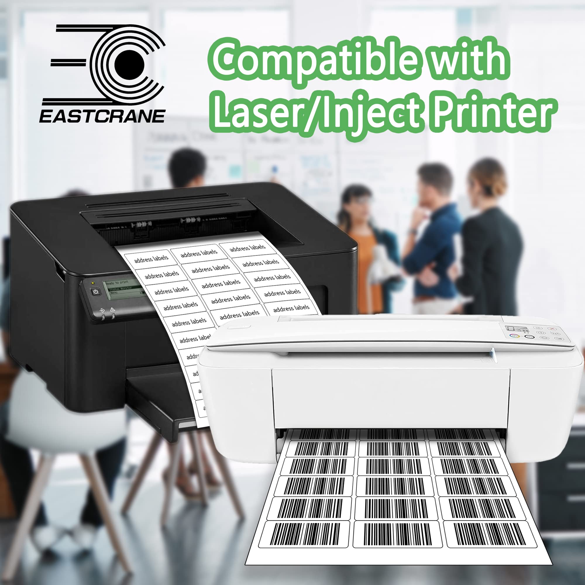 EastCrane 1" x 2-5/8" Printable Mailing Address Labels,3,000 Sticker Labels(100 Sheets),White Blank Labels for Laser/Inkjet Printer,Permanent Adhesive Name Labels,FBA Labels