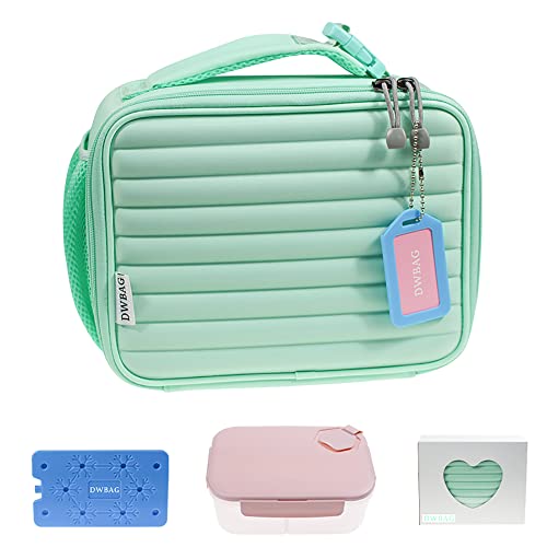 DWBAG Insulated Lunch Bag for Women/Men - Reusable Lunch Box for Office Work Picnic Beach - Leakproof Cooler Bag Freezable Lunch Bag for Adult - Light Green.