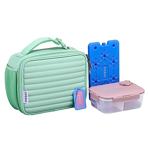 DWBAG Insulated Lunch Bag for Women/Men - Reusable Lunch Box for Office Work Picnic Beach - Leakproof Cooler Bag Freezable Lunch Bag for Adult - Light Green.