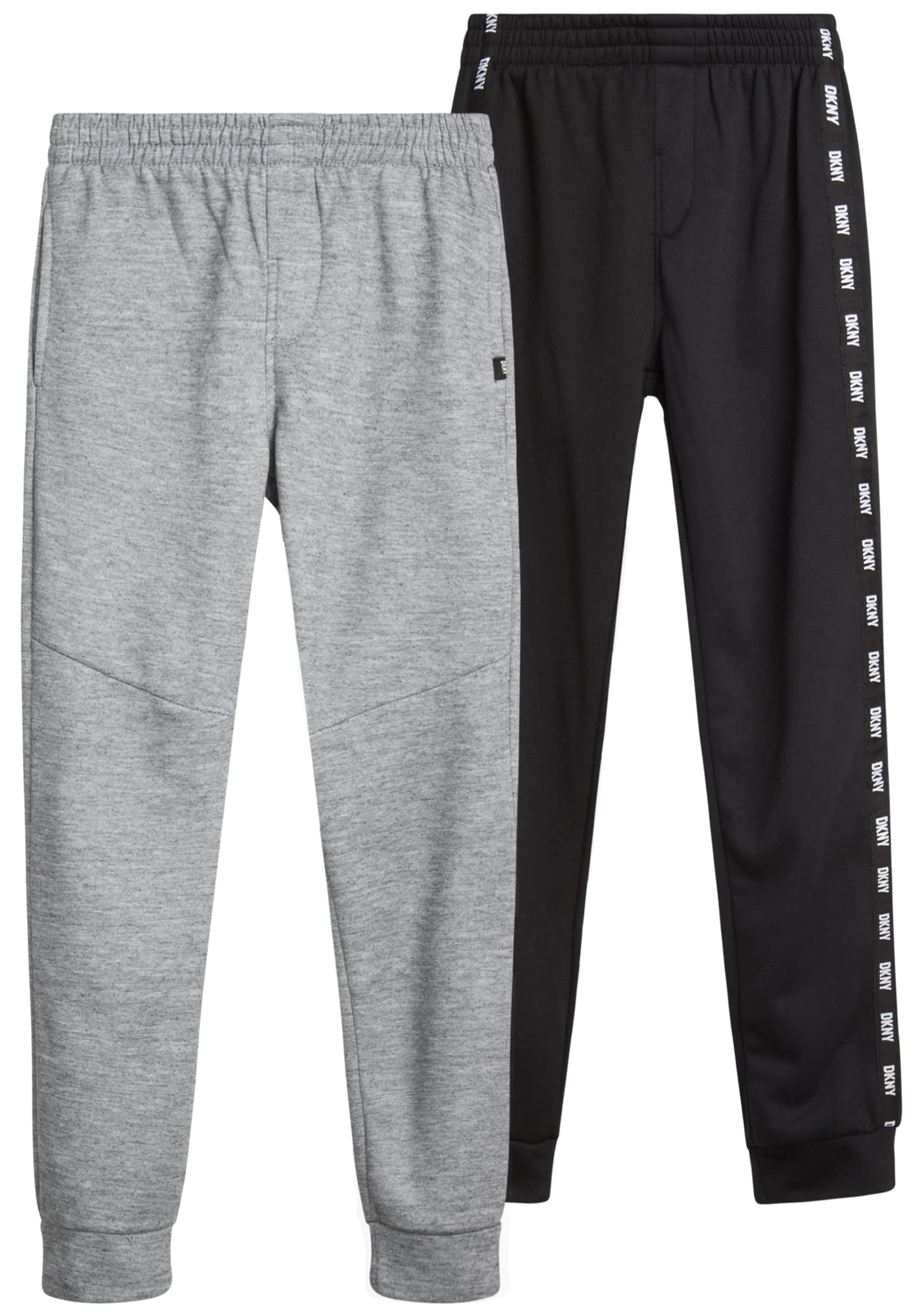 DKNY Boys' Sweatpants - 2 Pack Lightweight Performance Fleece Joggers for Boys - Breathable Athletic Jogger Pants (8-12), Size 10, Dark Grey Heather
