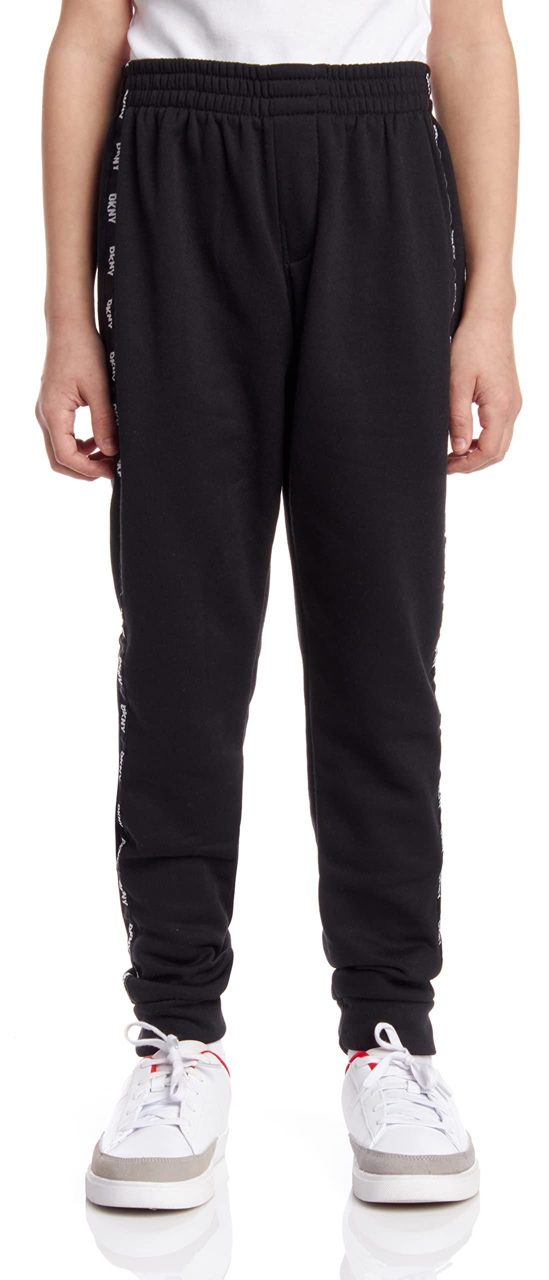 DKNY Boys' Sweatpants - 2 Pack Lightweight Performance Fleece Joggers for Boys - Breathable Athletic Jogger Pants (8-12), Size 10, Dark Grey Heather
