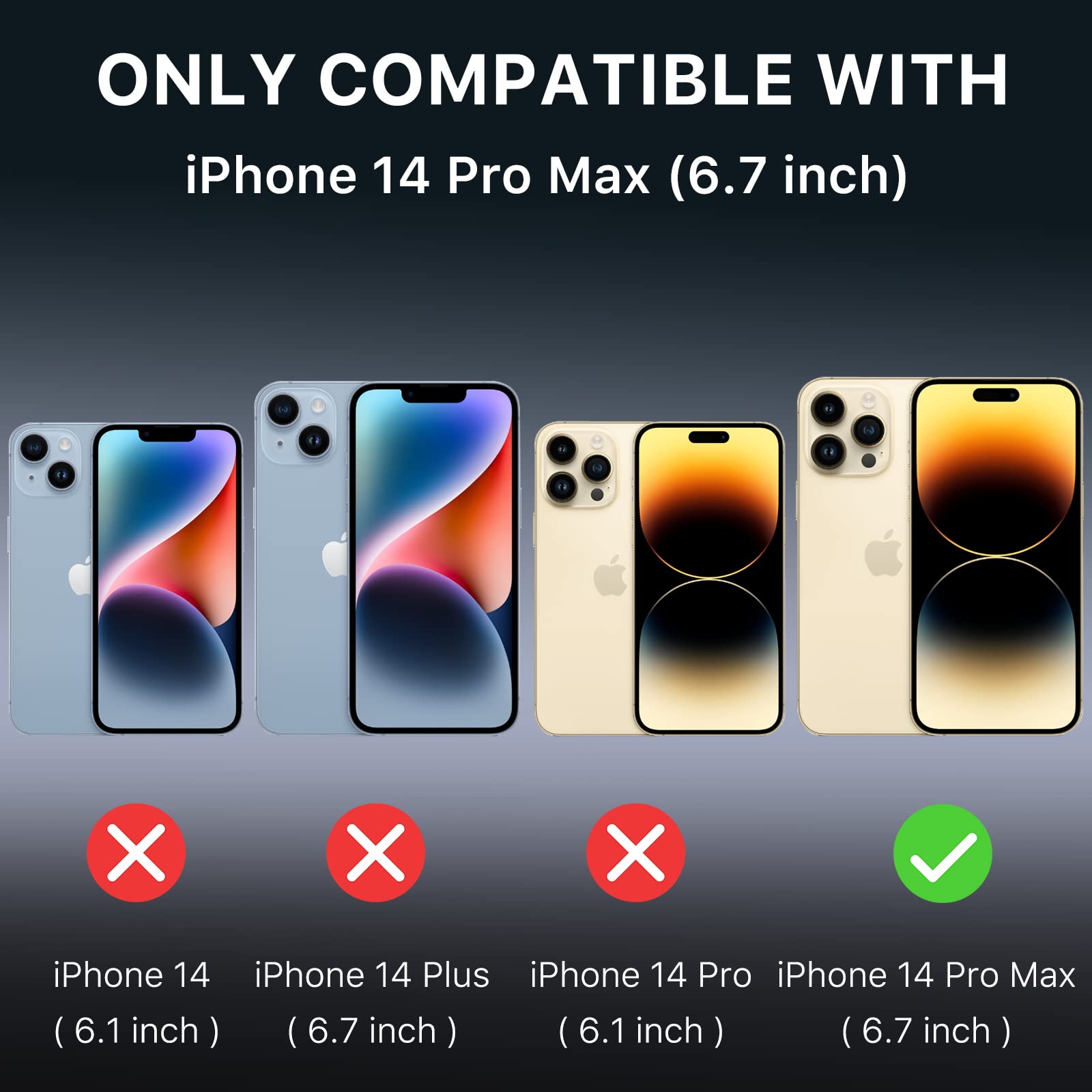 MYBAT Pro Stealth Series Phone Case for iPhone 14 Pro Max Case with Stand 6.7",Support Magnetic Car Mount, Heavy Duty Military Grade Drop Protective Rugged Bumper Armor Covers(Black)