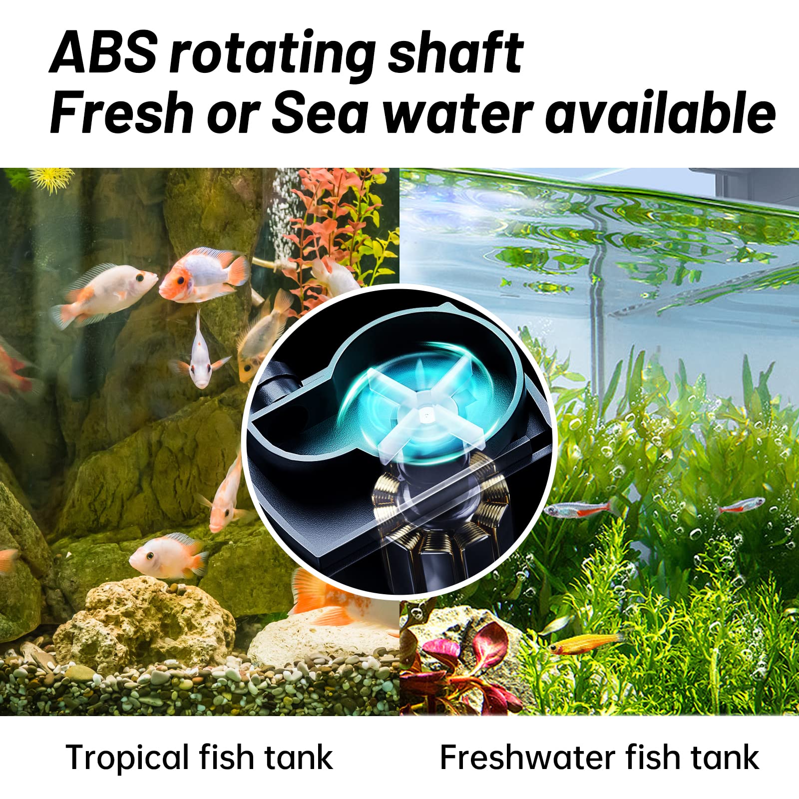 CHERLAM Aquarium Surface Protein Skimmer,3W Fish Tank Protein Skimmer,3 in 1 Aquarium Oil Skimmer for Sea and Fresh Water, Internal Filter Wall Mounted Fish Tank Surface Protein Skimmer