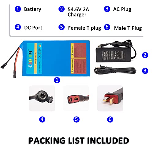 Ebike Battery, 48V/20AH 35amp Lithium Battery Pack Li ion Battery for 2000W Motor Electric Bike Bicycle Scooter with 2A Charger