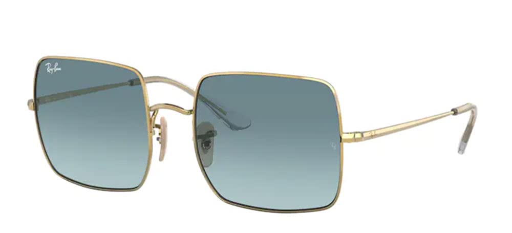 Ray-Ban Women's RB1971 Square Sunglasses, Gold/Green Mirrored Polarized, 54 mm