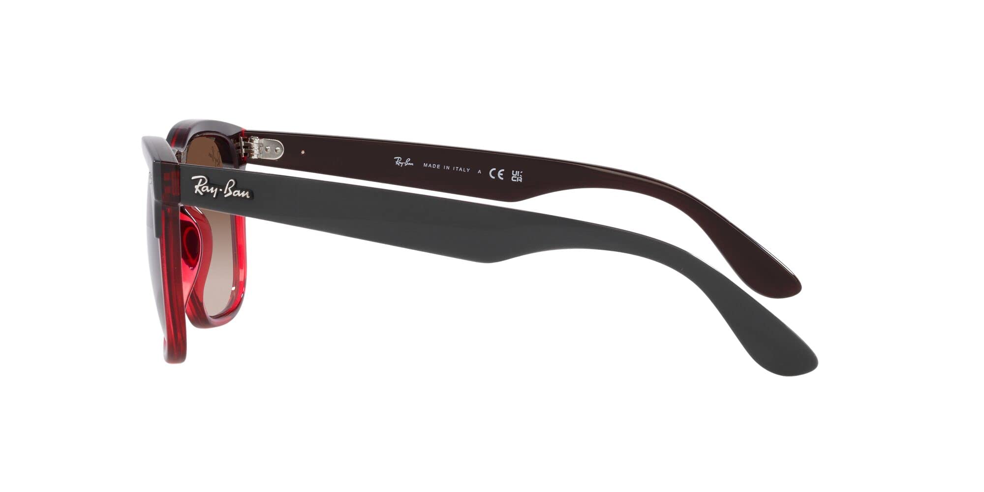 Ray-Ban RB4487 Steve Square Sunglasses, Green on Transparent Red/Brown Gradient, 54 mm