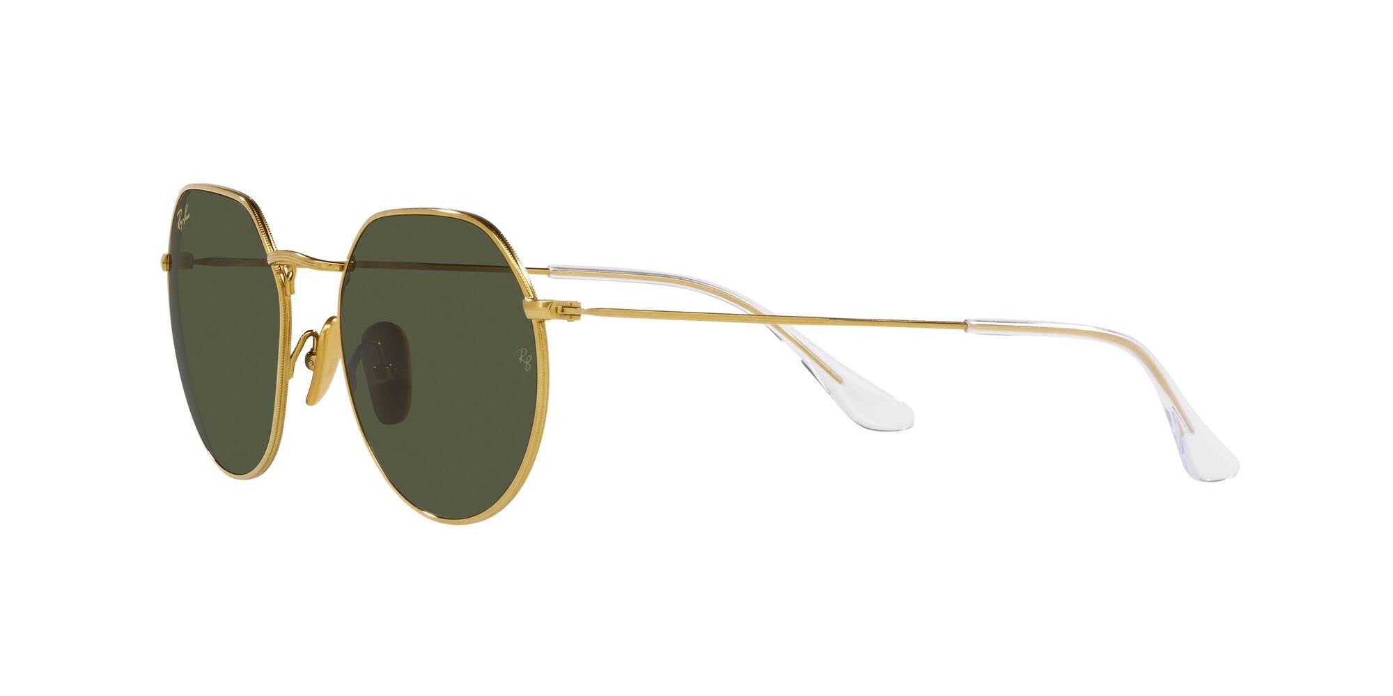 Ray-Ban RB8165 Jack Titanium Round Sunglasses, Legend Gold/Green, 51 mm